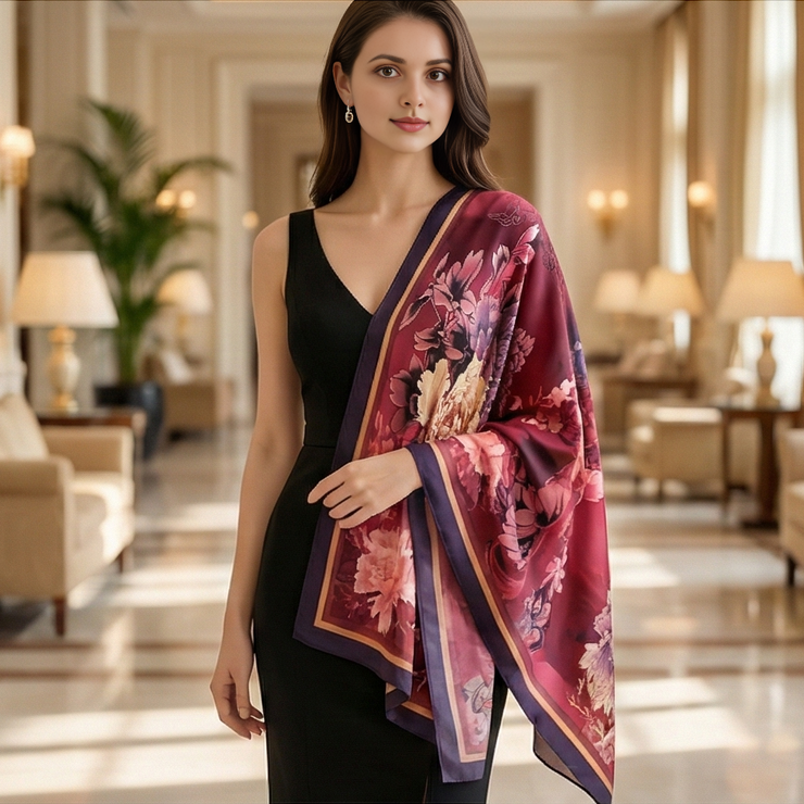 LA FERANI 100% Seidenschal | 100% Kaschmir Schal - Eleganter Stil für Damen